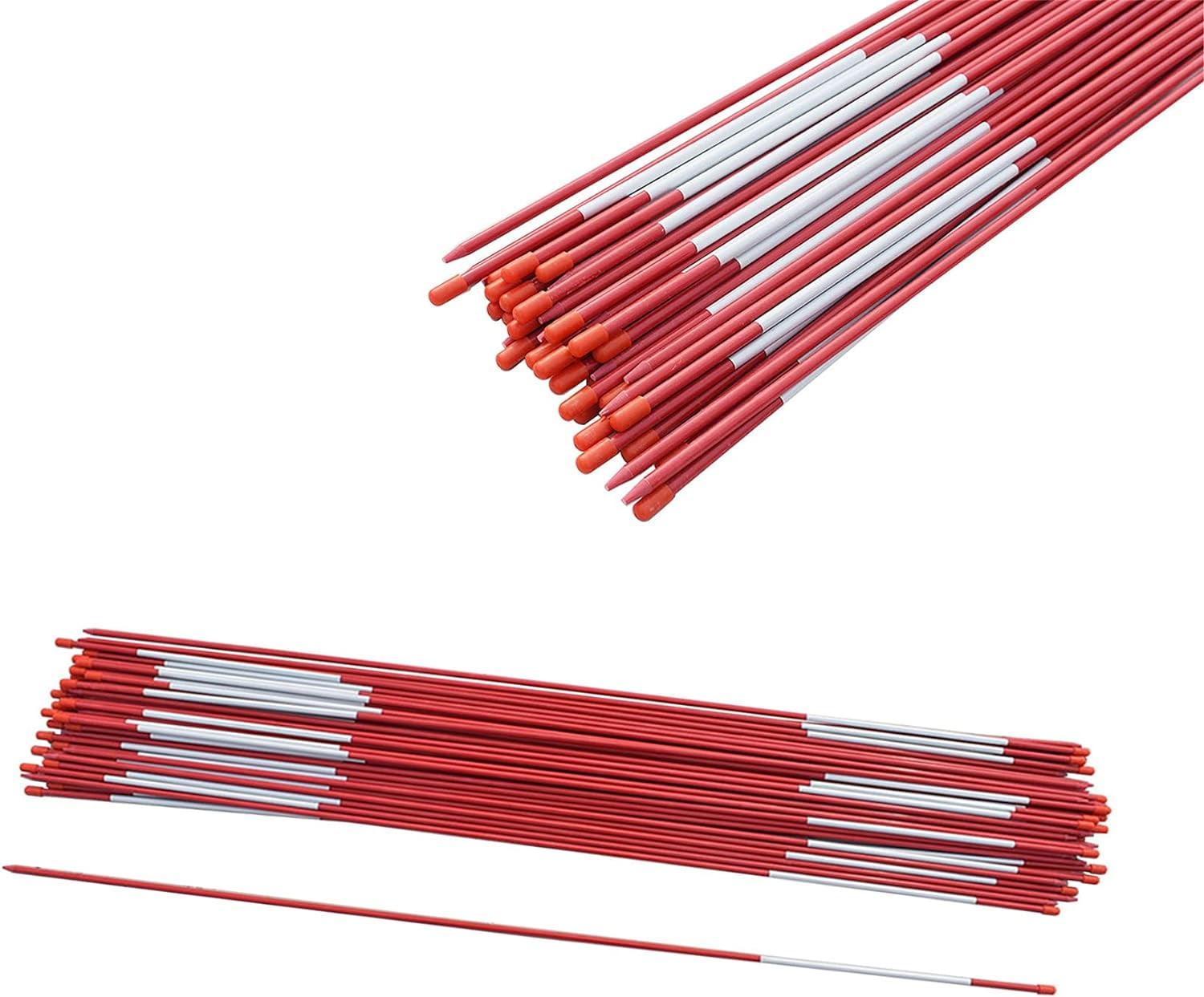 50-Pack 48 Inch Driveway Markers Pole Red Reflective Markers Snow ...