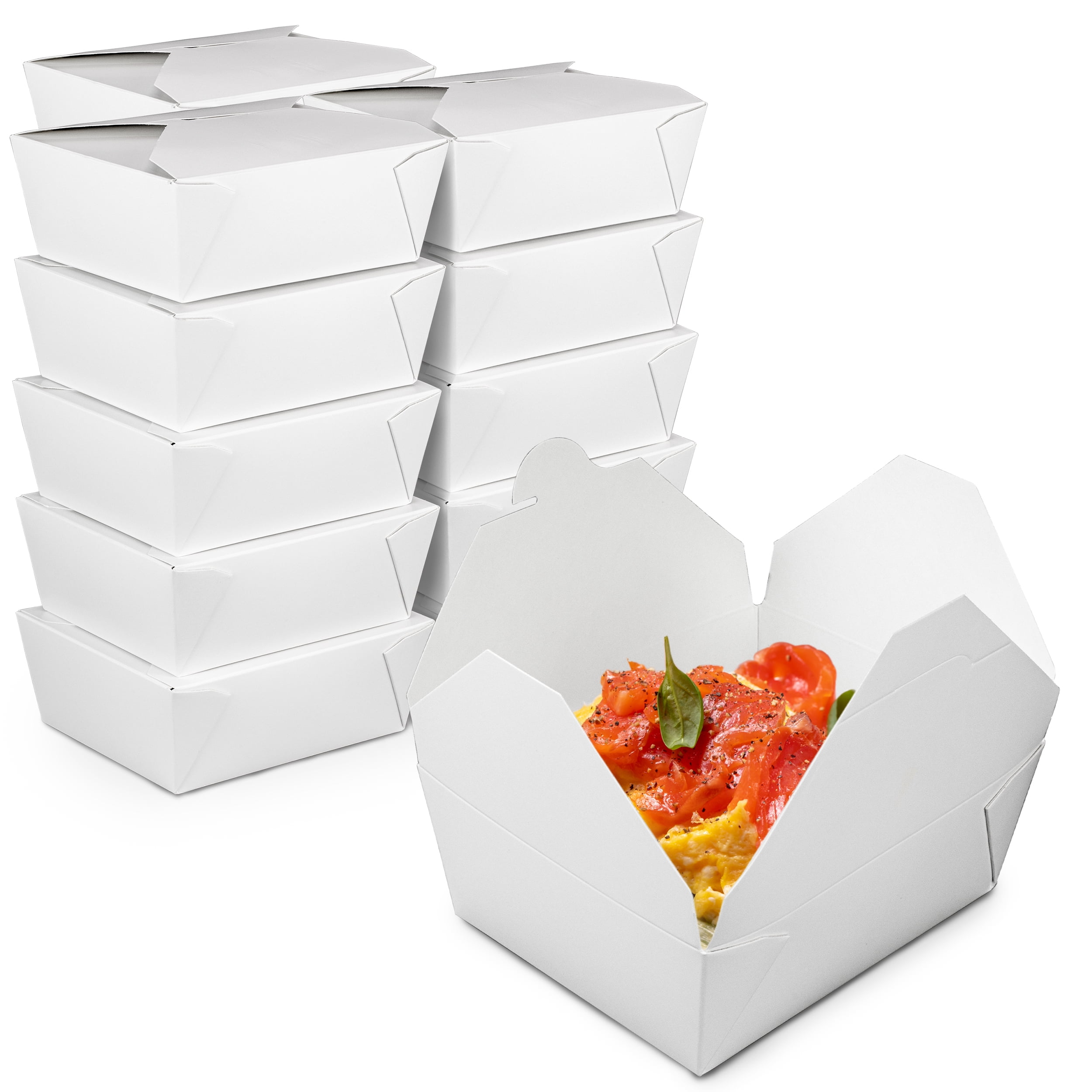 Fit Meal Prep 48 oz Paper Take Out Containers [50 Pack] - Microwave ...