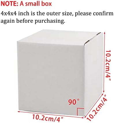 50 Pack 4x4x4 Inches Shipping Boxes, Small Corrugated Cardboard Boxes ...