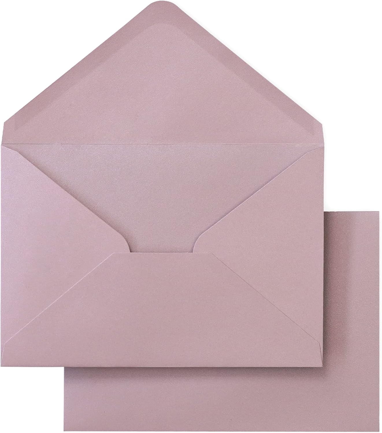 50 Pack 4x6 Envelopes, 4.33 x 6.3'' Shiny Dusty Rose Envelopes Perfect ...