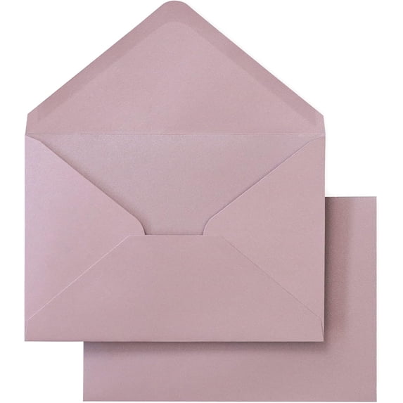 50 Pack 4x6 Envelopes, 4.33 x 6.3'' Shiny Dusty Rose Envelopes Perfect ...