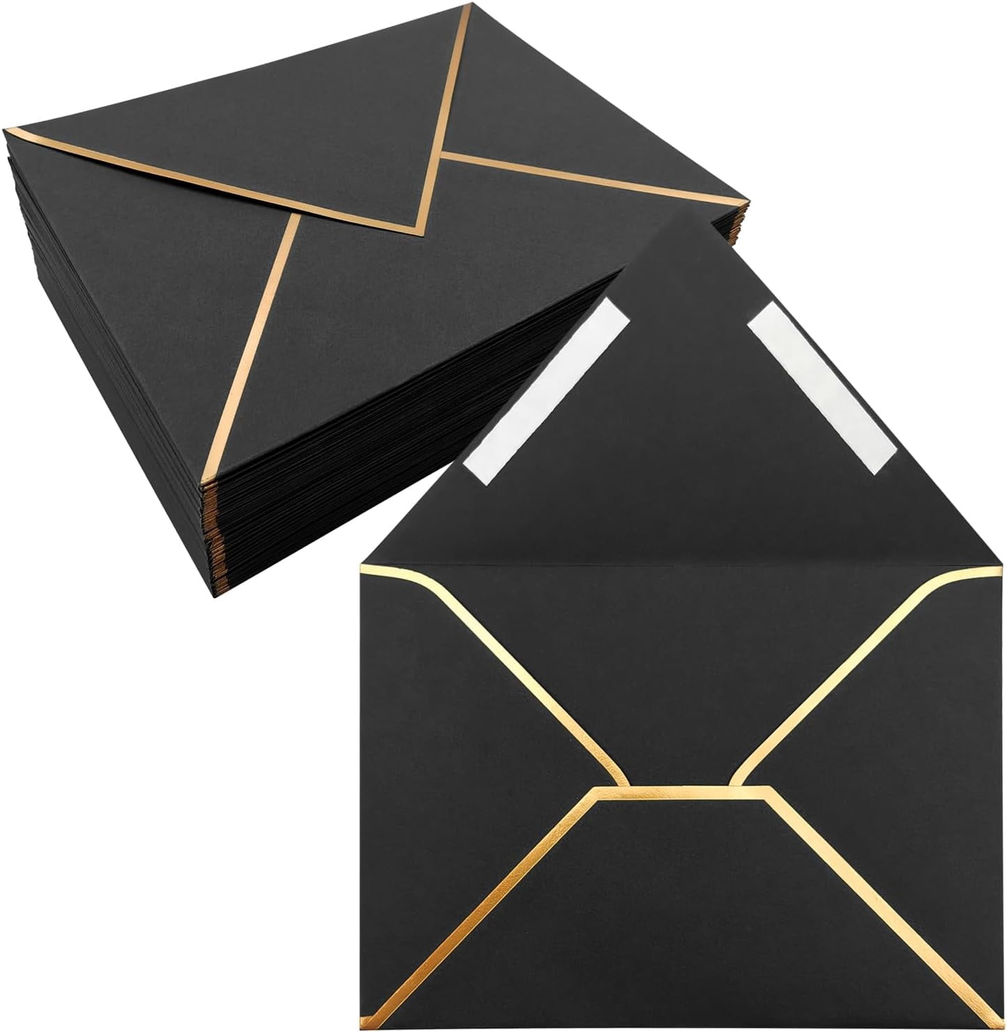 50 Pack 4x6 Envelopes Self Seal, Black 4x6 Envelopes for Invitations ...
