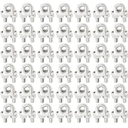 50 Pack 5/16 Inch M8 Wire Rope Clamp, Zinc Plated Wire Rope Clip ...
