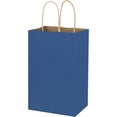 50 Pack 5.25x3.25x8 Inch Small Brown Paper Gift Bags with Handles Bulk ...