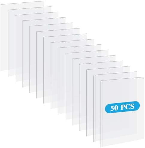 50 Pack 5 x 7 Inch Clear Acrylic Sheets Blank 1 mm Thick Acrylic Panel ...