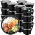 50 Pack 50 oz Meal Prep Containers Disposable with Lids 1 Compartment ...
