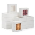 50-Pack 6x6 White Bakery Boxes with Window for Cupcakes, Cakes, Cookies ...