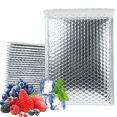 Pack of 50 6x8 inch Silver Metallic Bubble Mailers, Self-Seal Thermal ...