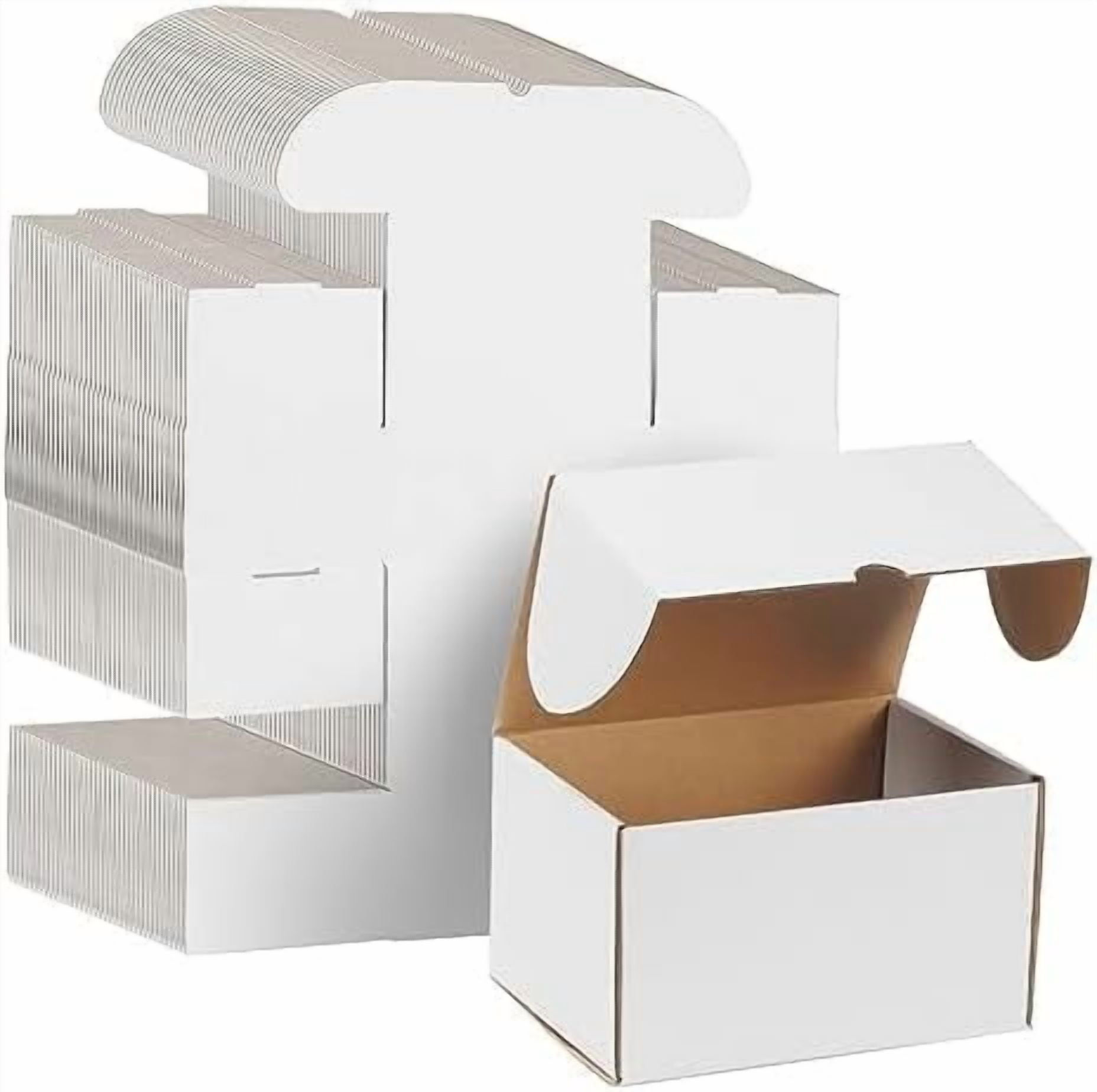 50 Pack 7x5x4 Shipping Boxes for Small Business Packing, White ...