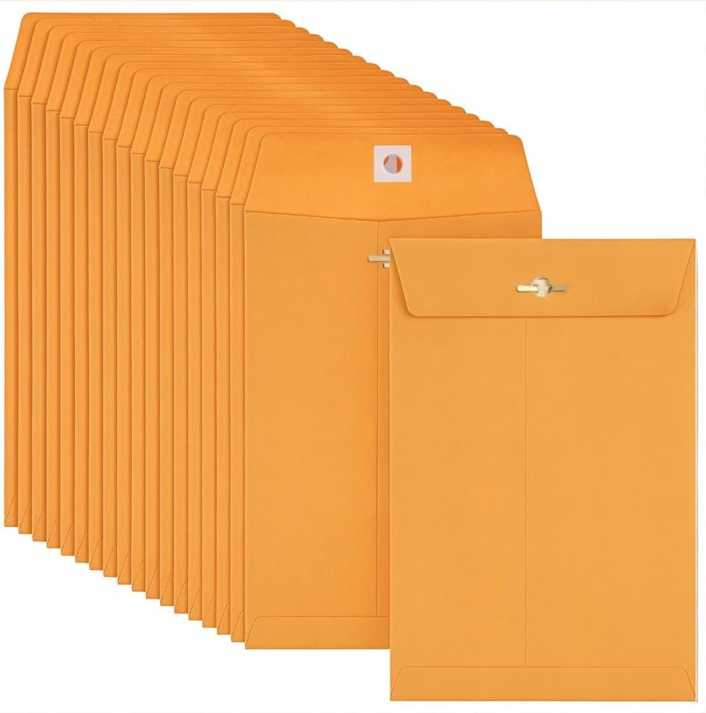 50 Pack 8.5 x 5 Inch Paper Document Envelopes Clasp Mailing Envelopes ...