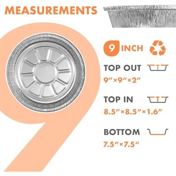 50 Pack 9" Disposable Aluminum Foil Pans with Paper Lids | Great for ...
