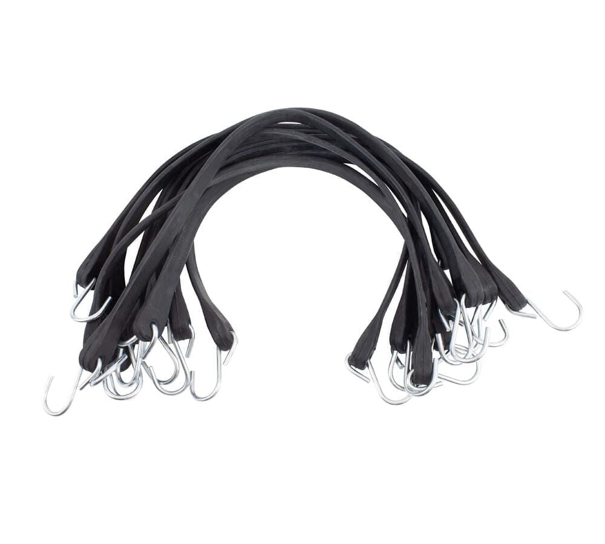 50 Pack 9" EPDM Rubber Tarp Bungee Straps with Crimped S Hooks Tie Down Cords Heavy Duty, Ideal ...