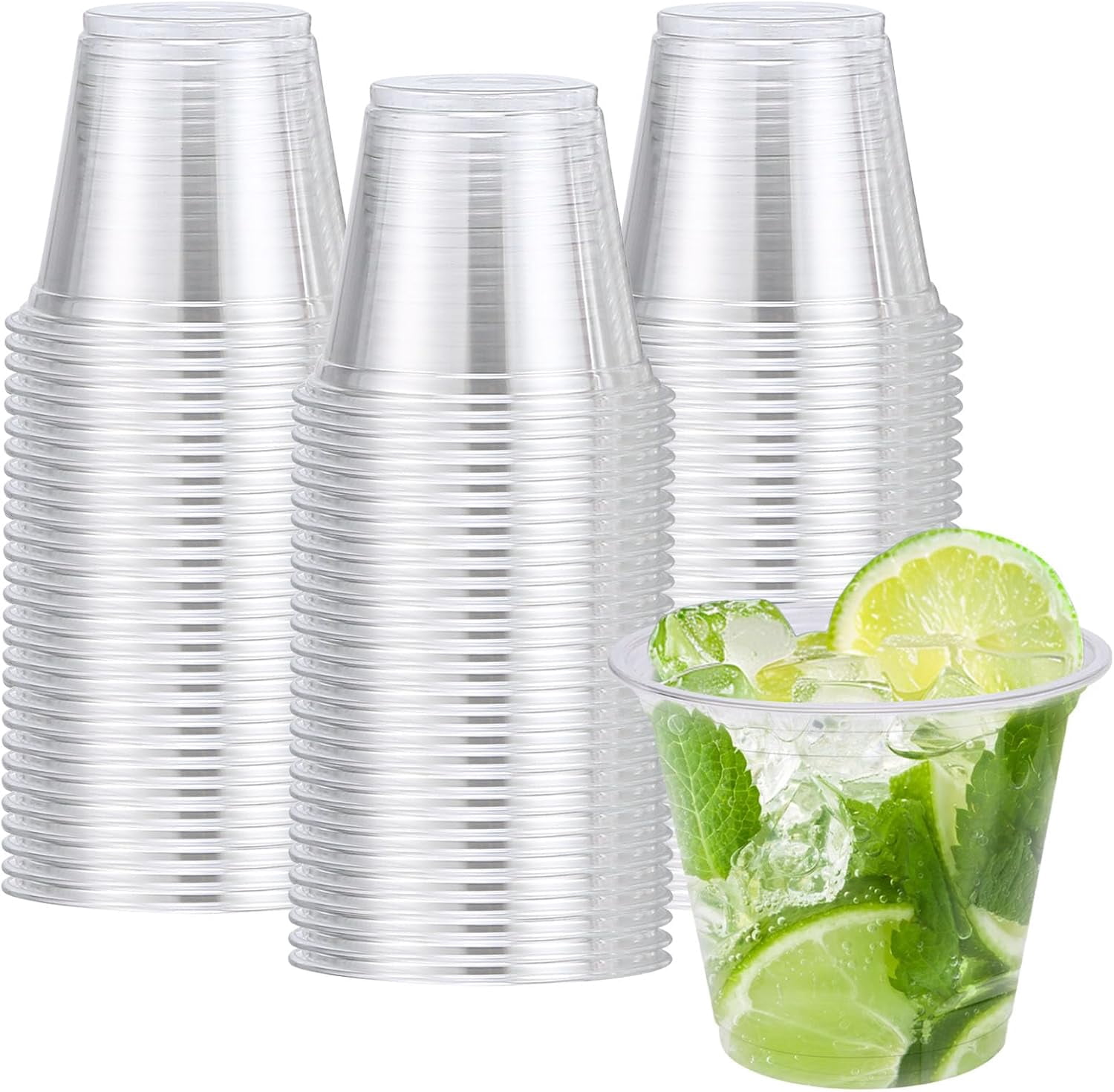 50 Pack 9 oz Clear Disposable Plastic Parfait Cups, PET Cups for ...