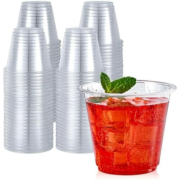 50 Pack 9 oz Clear Plastic Cups, Drinking Cups Disposable, Punch ...