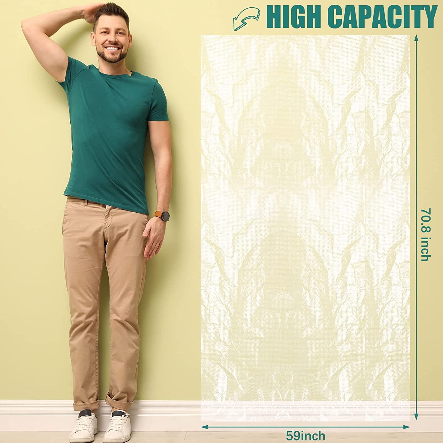 50 Pack 95-100 Gallon Trash Bags Clear Extra Large Plastic Recycling ...