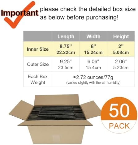50 Pack 9x6x2'' Small Shipping Boxes, Corrugated Cardboard Mailers for ...