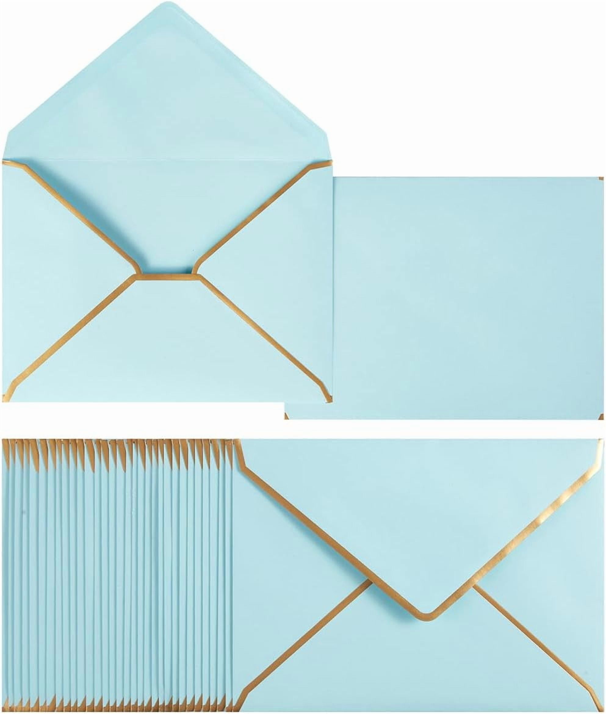 50 Pack A7 Envelopes Light Blue 5 x 7 Self-Adhesive V Flap Envelopes ...