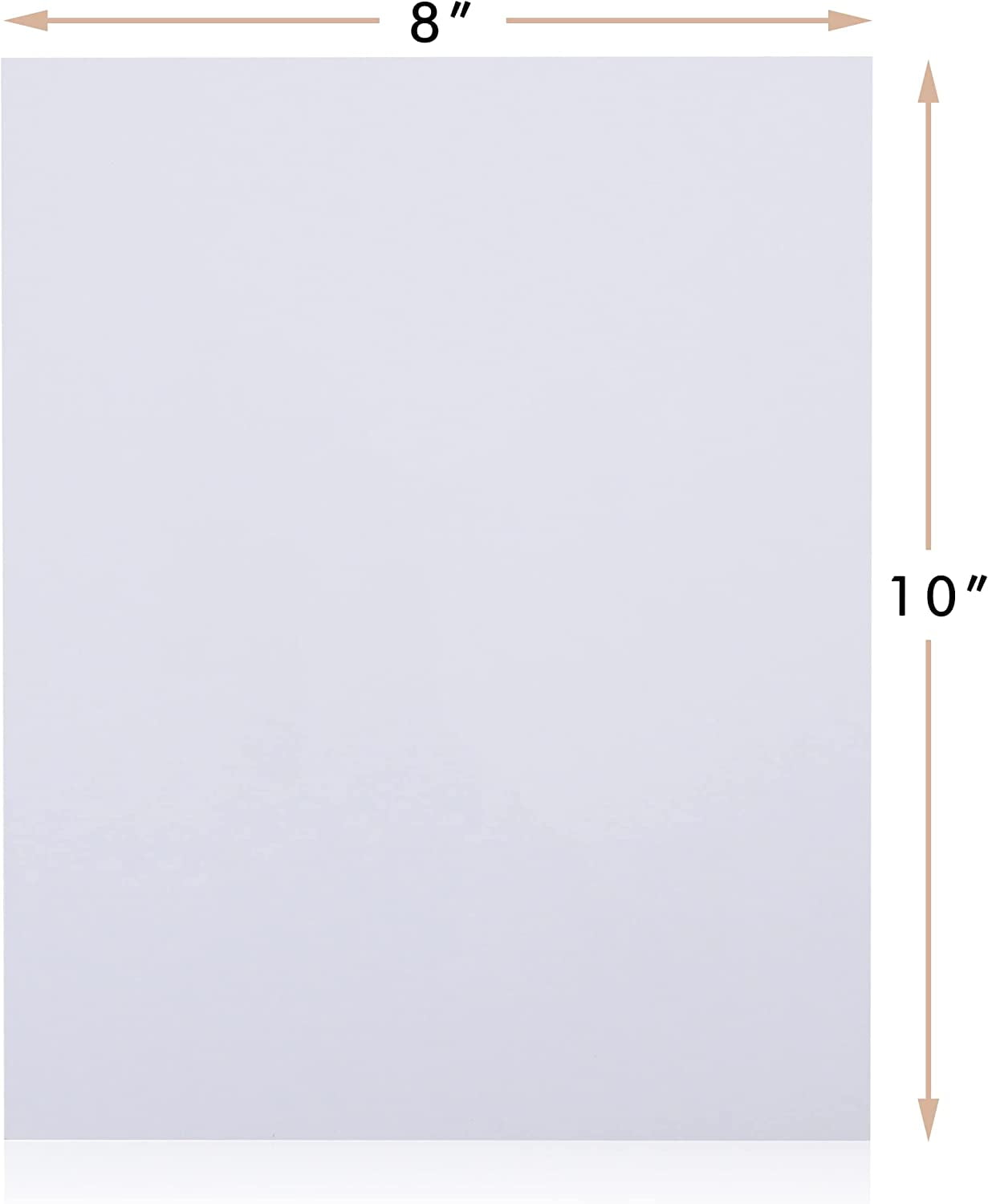 50 Pack Acid-Free Mat Boards - 8x10 Uncut White Backing Boards, 4 - Ply ...