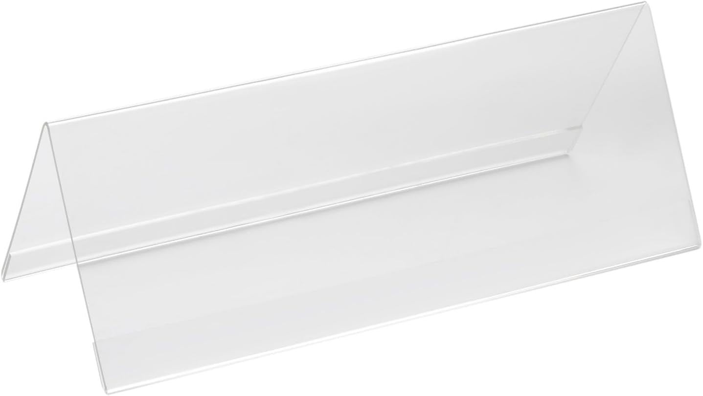 50 Pack Acrylic Name Tent Holder, Clear Name Plate for Desk Card Tent ...