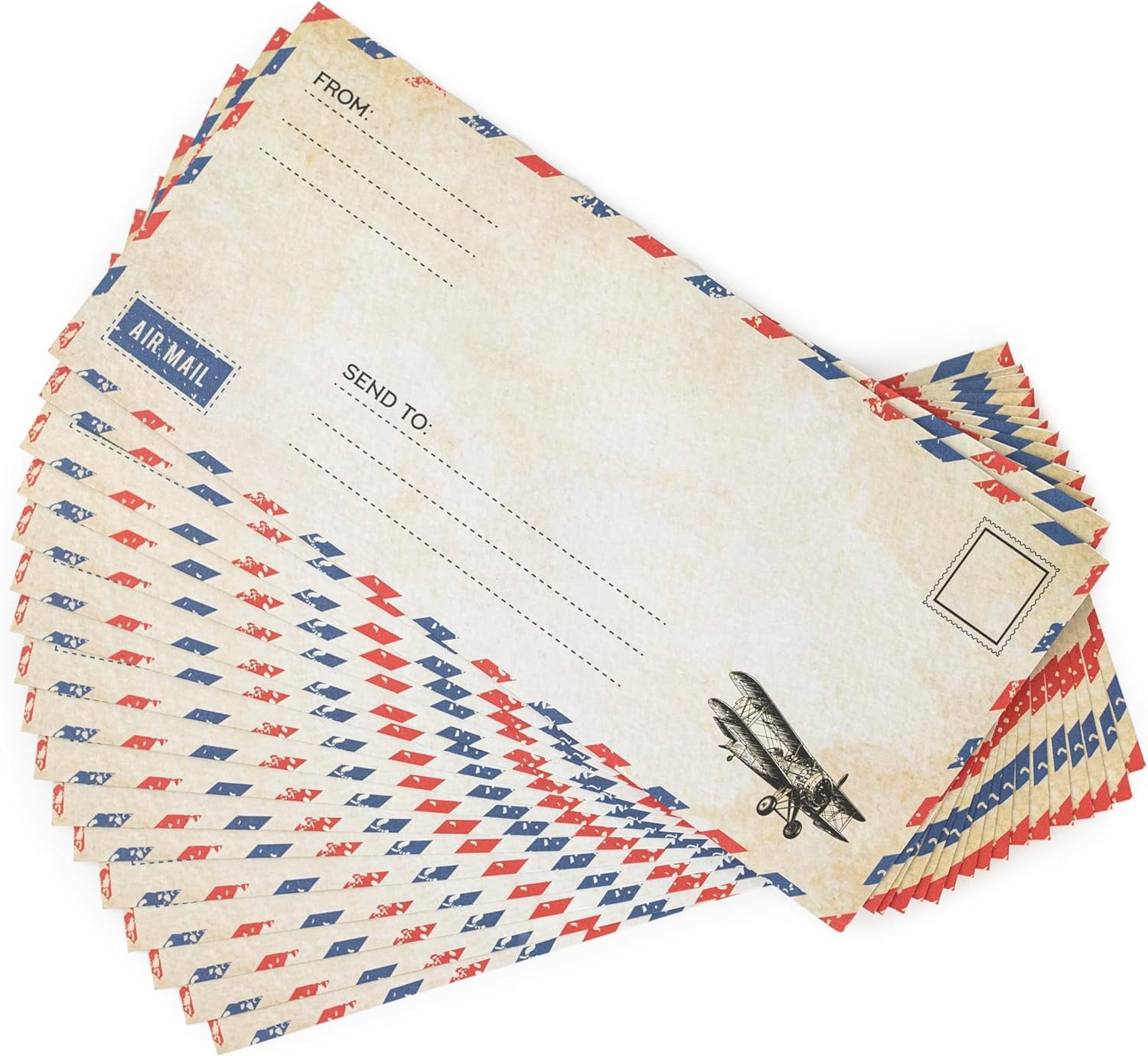 50 Pack Airmail Envelopes -Blue Airmail Envelopes- Air Mail Envelopes ...