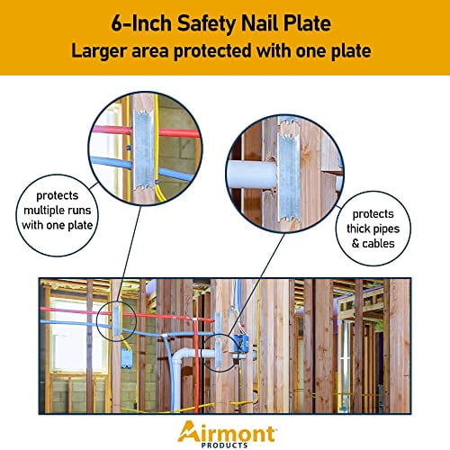 (50 Pack) Airmont Products AP-12062, Safety Nail Plate for Wood Studs ...