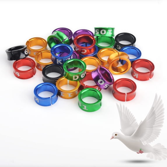 50-Pack Aluminum Bird Leg Bands with Laser Engraved Numbers ...