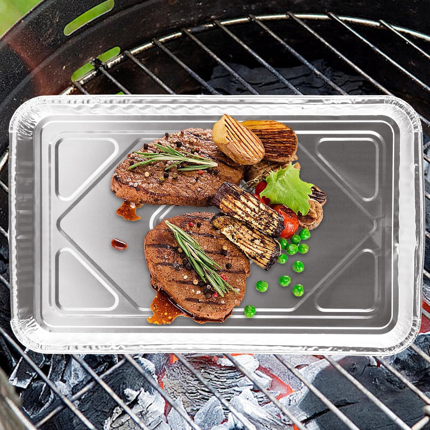 50 Pack Aluminum Pans Half Size 12.7 x 8 inch Disposable Cookie Sheets ...