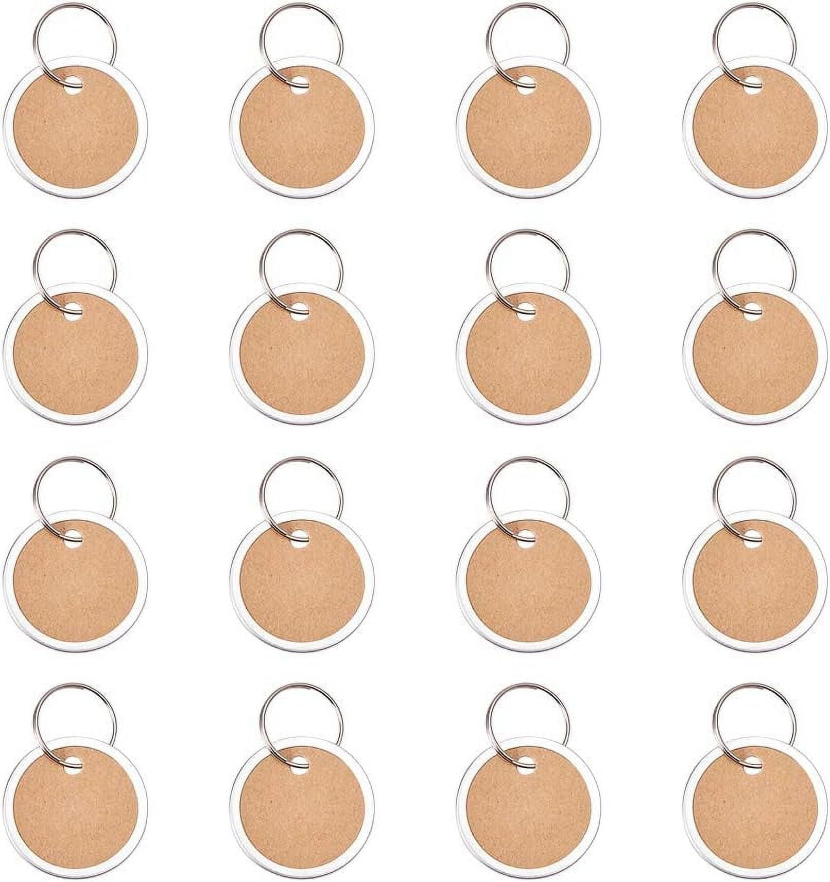 50 Pack Aluminum Pendants with Paper Iron Key Ring Clasps Paper Key ...