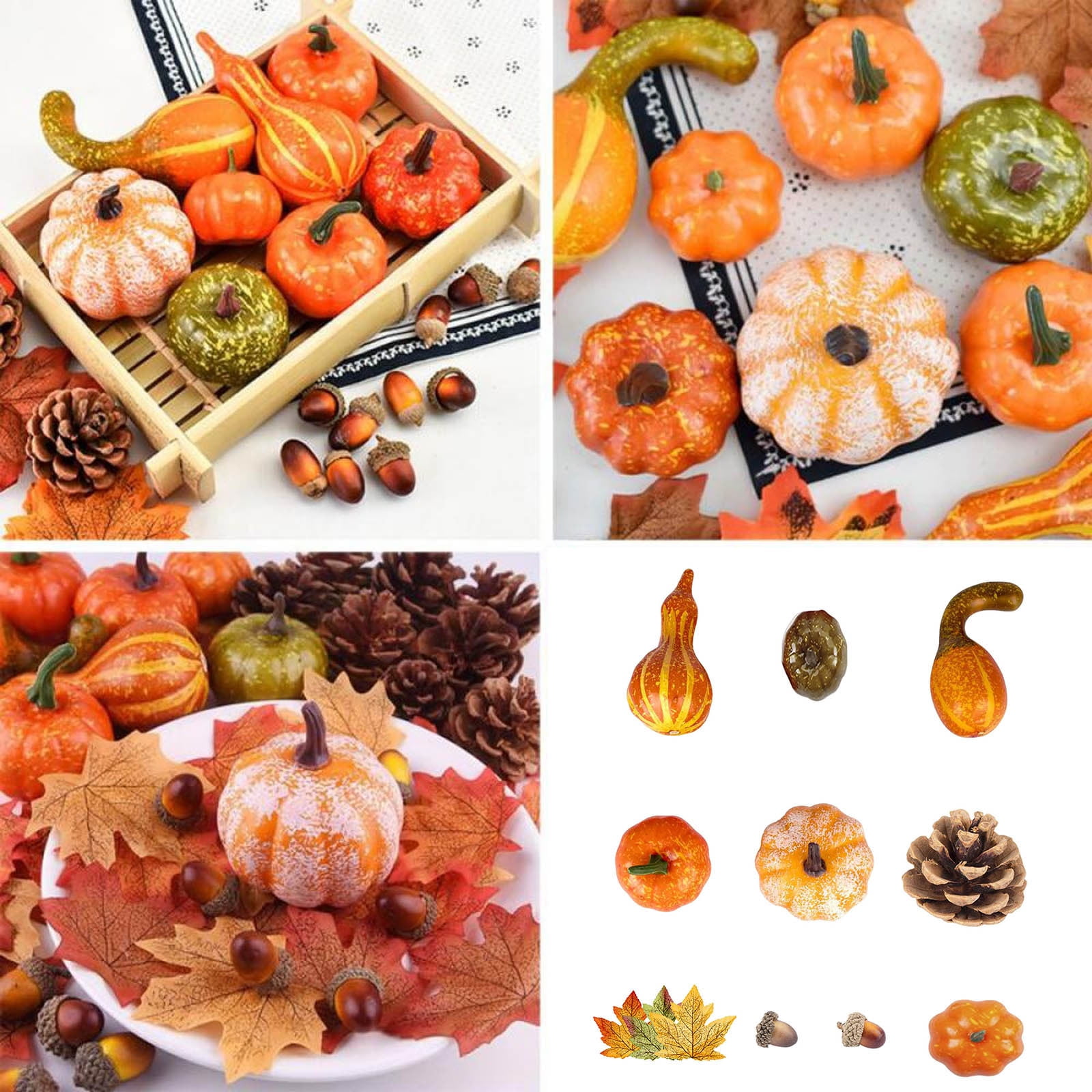 50 Pack Artificial Fruits, Realistic Fall Mini Artificial Pumpkins ...