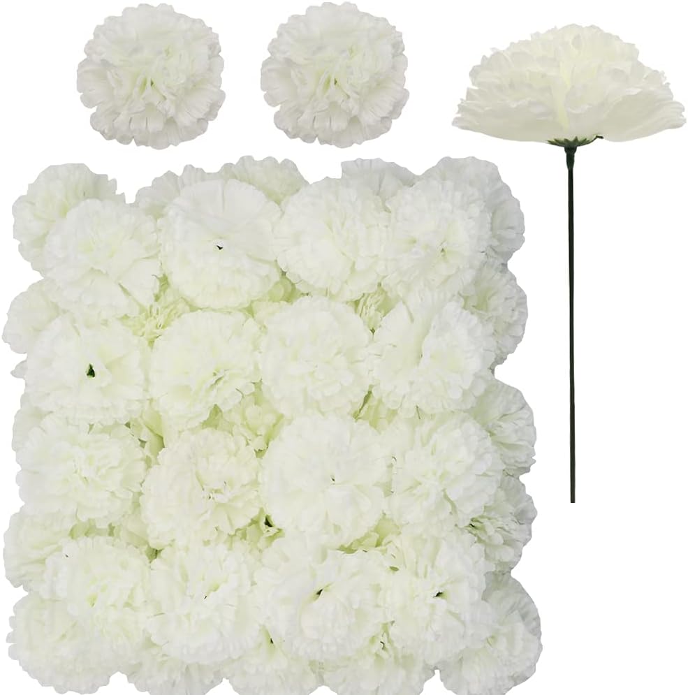 50 Pack Artificial Silk Carnation Picks ，Artificial Flowers Carnation ...