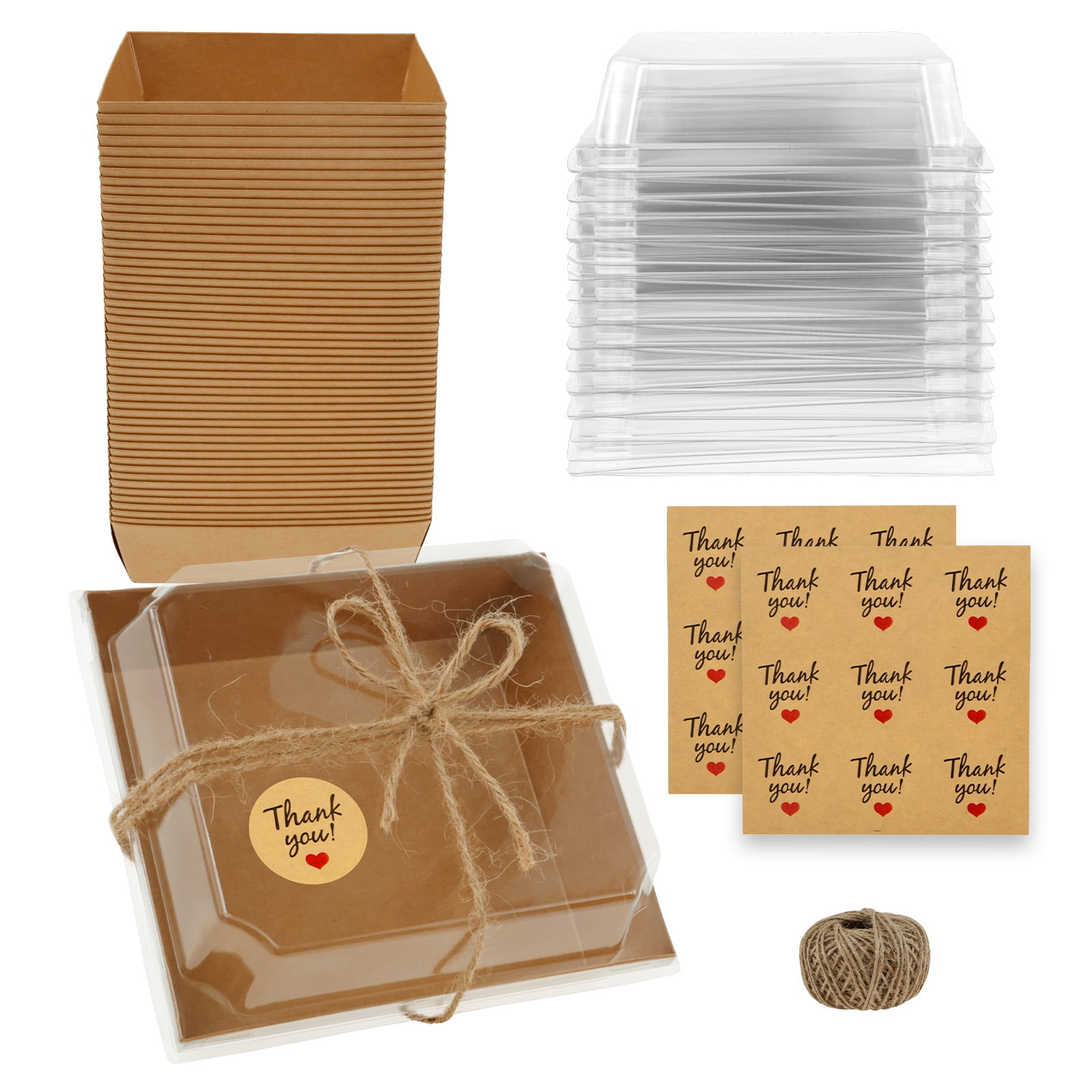 50 Pack Bakery Boxes - Small Dessert Boxes To Go - 5 Inch Paper Mini ...