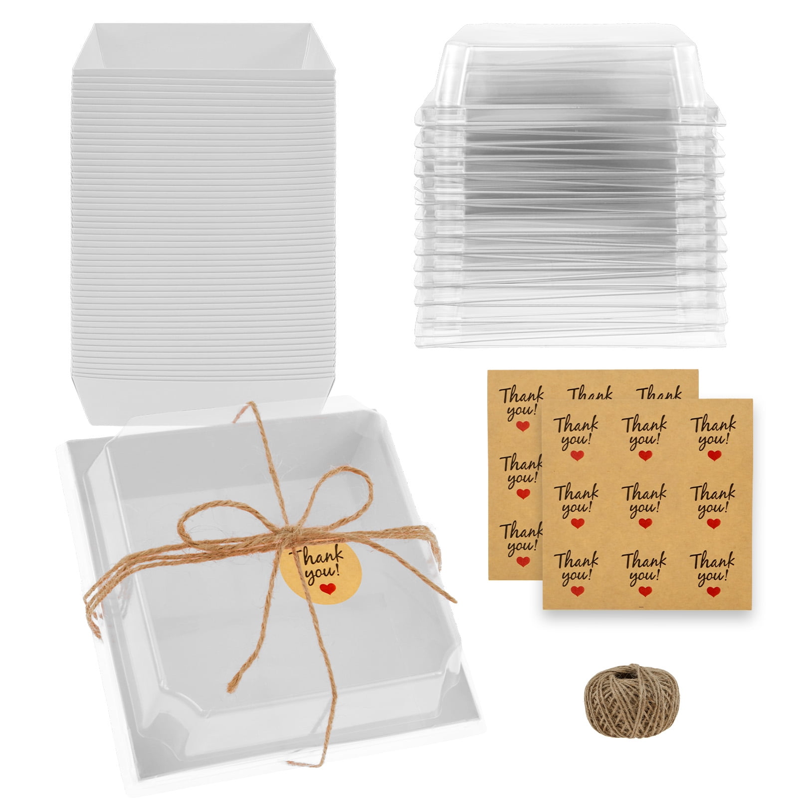 50 Pack Bakery Boxes - Small Dessert Boxes To Go - 5 Inch Paper Mini ...