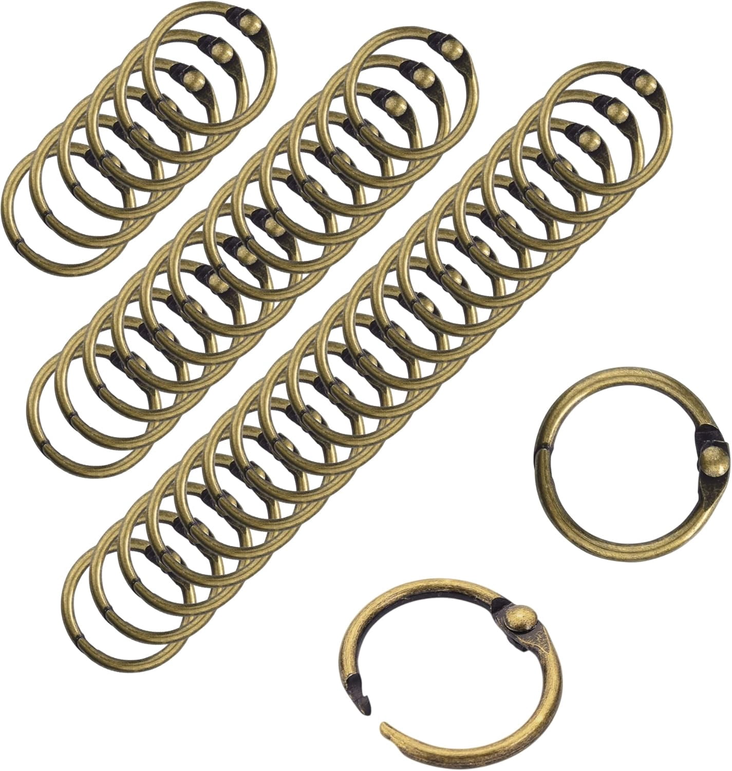 50 Pack Binder Ring, Metal Book Ring Paper Ring Holder 5/8-Inch Loose ...