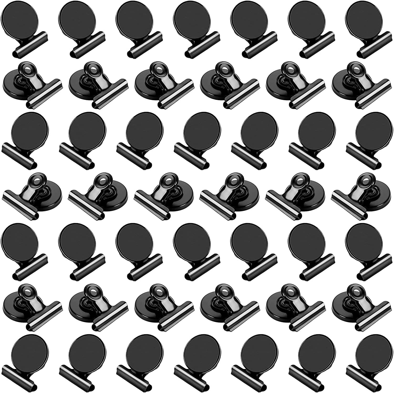 50 Pack Black Magnetic Clips Fridge Magnets with Clips, Refrigerator ...