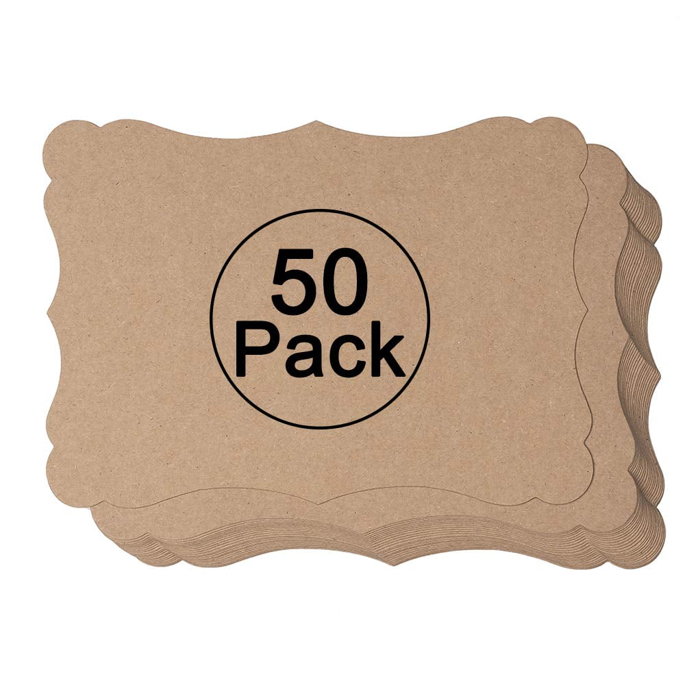 50 Pack Blank Kraft HMF23 Cards Cardstock Thick Paper Brown Greeting ...
