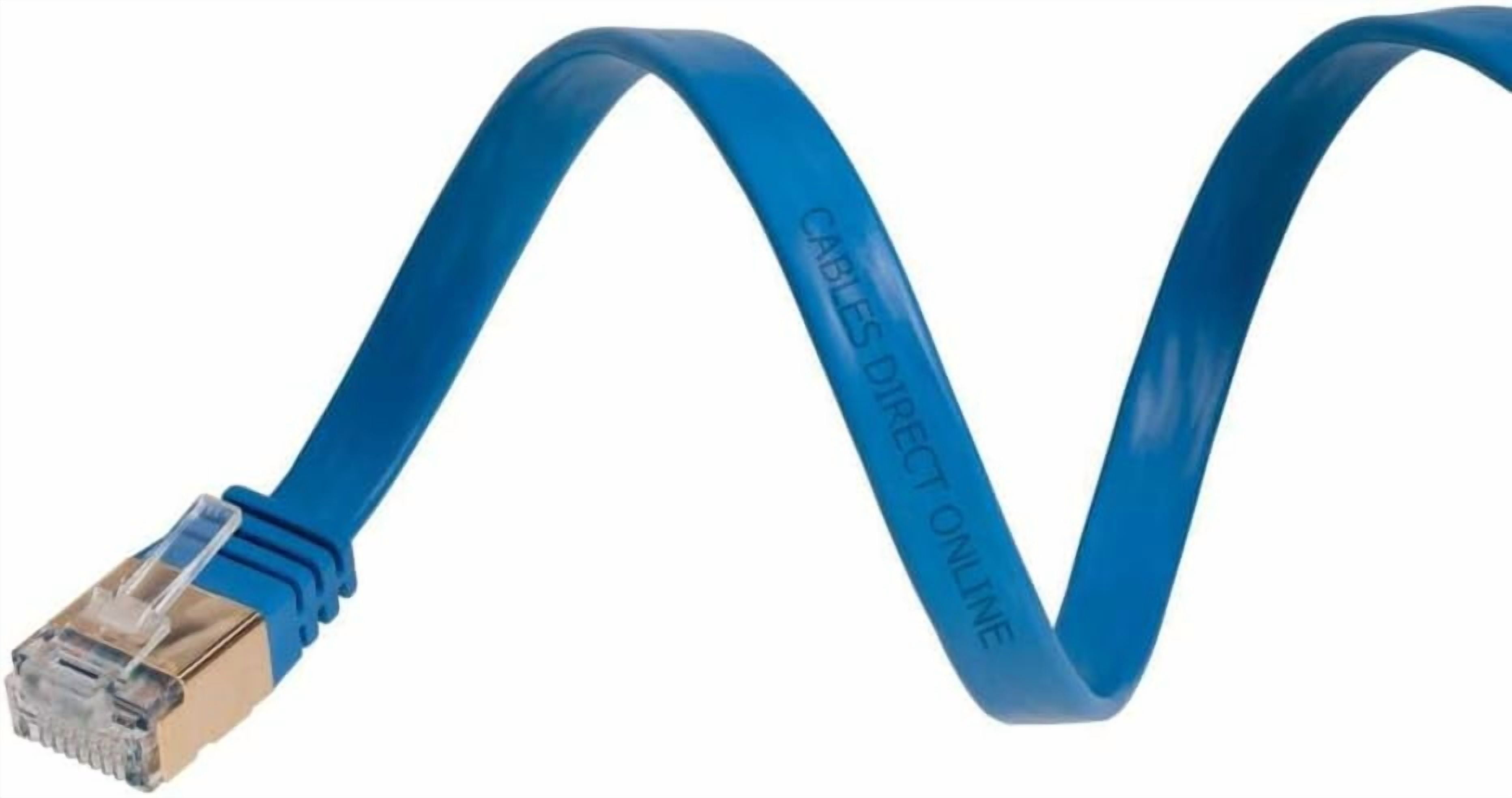 100FT Flat Cat7 Ethernet Cable Shielded Gold-Plated RJ45 Cord for ...