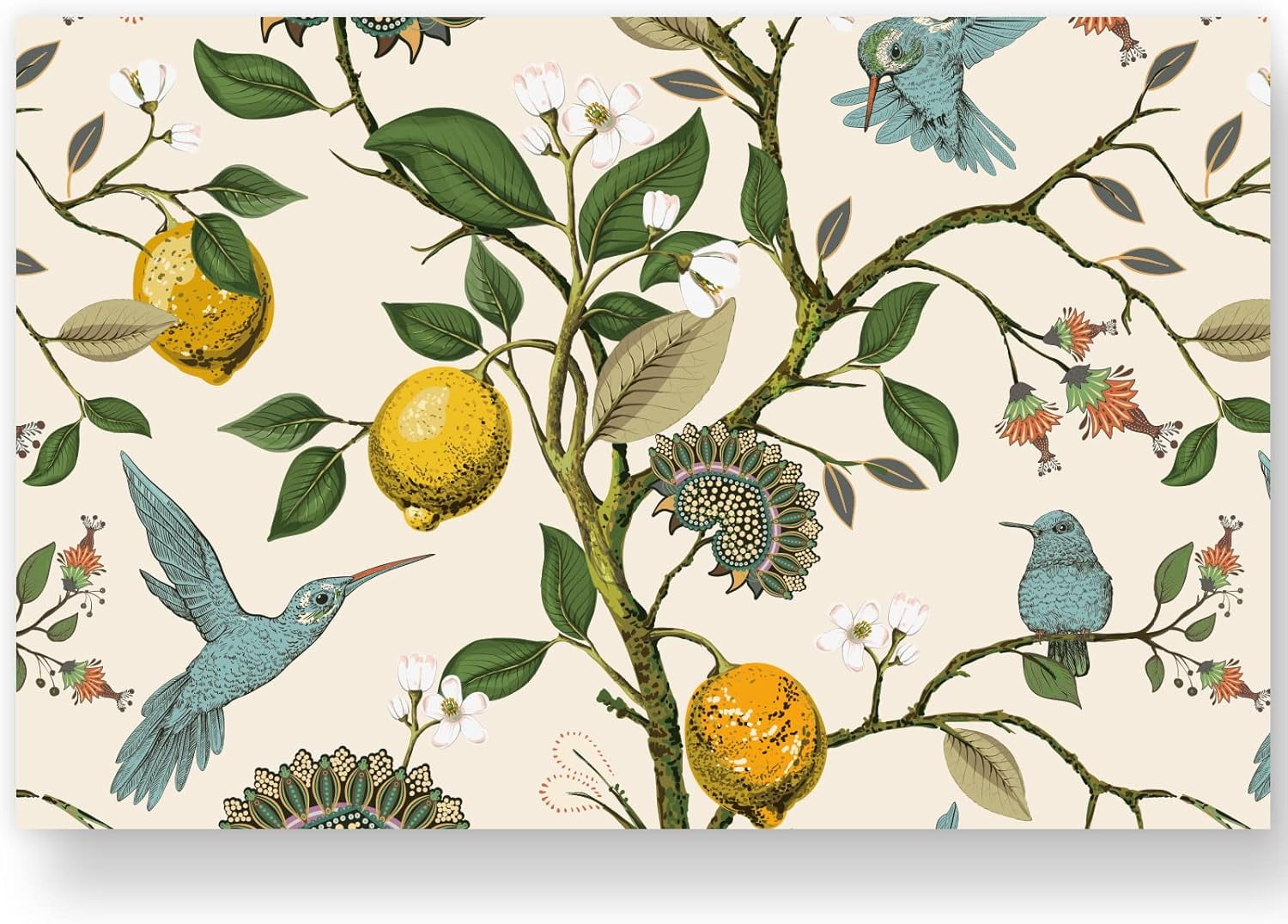 50 Pack Blue Bird Paper Place Mats Fresh Lemon Tree Disposable Placemat ...