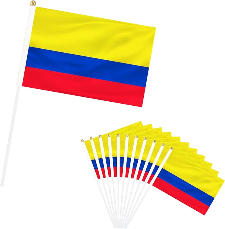 50 Pack Brazil Hand Held Mini Flags, Small Brazilian Stick Flags with ...