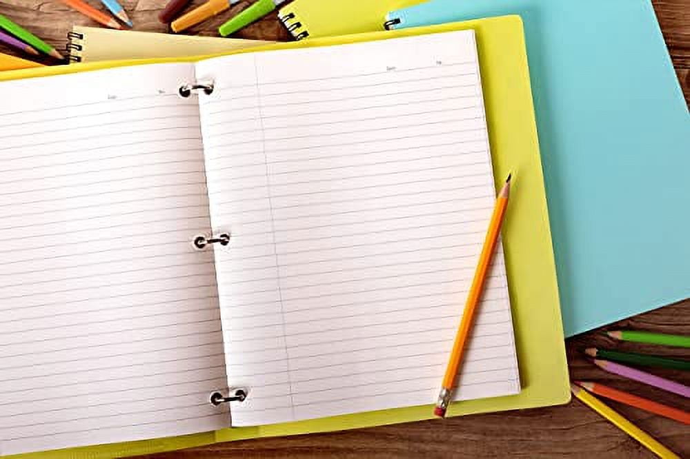 50 Pack Bulk Binder Paper Wide Ruled with Holes – 3 Hole Punched Filler ...