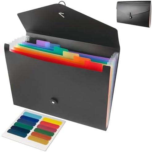 50 Pack Bulk Expanding File Folder, 8 Pocket Accordion File Holder ...