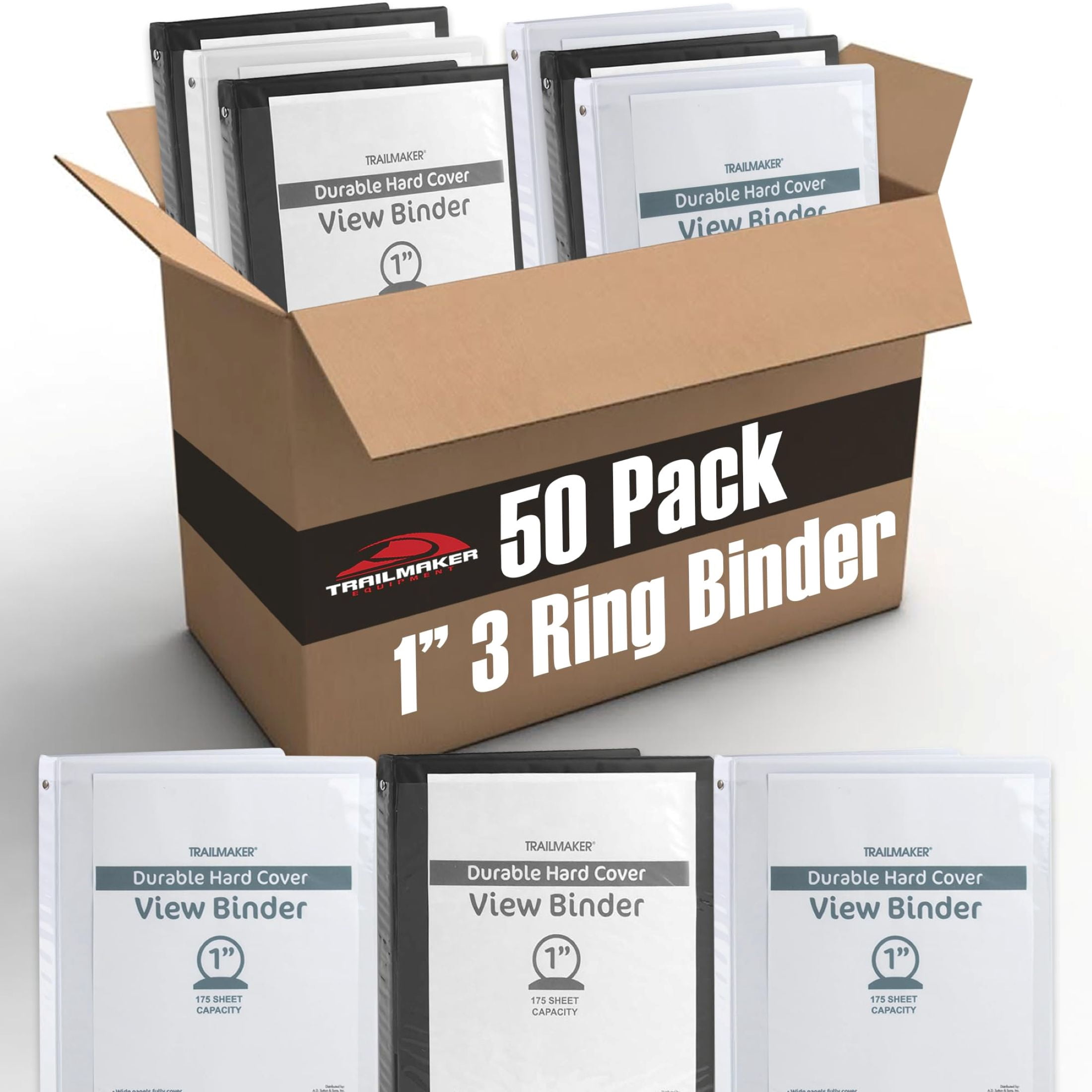50 Bulk Binders (1") - White office carts for retail - Walmart Business ...