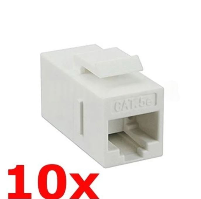 50-Pack CAT5e Inline Coupler Keystone RJ45 Female Jacks – White ...