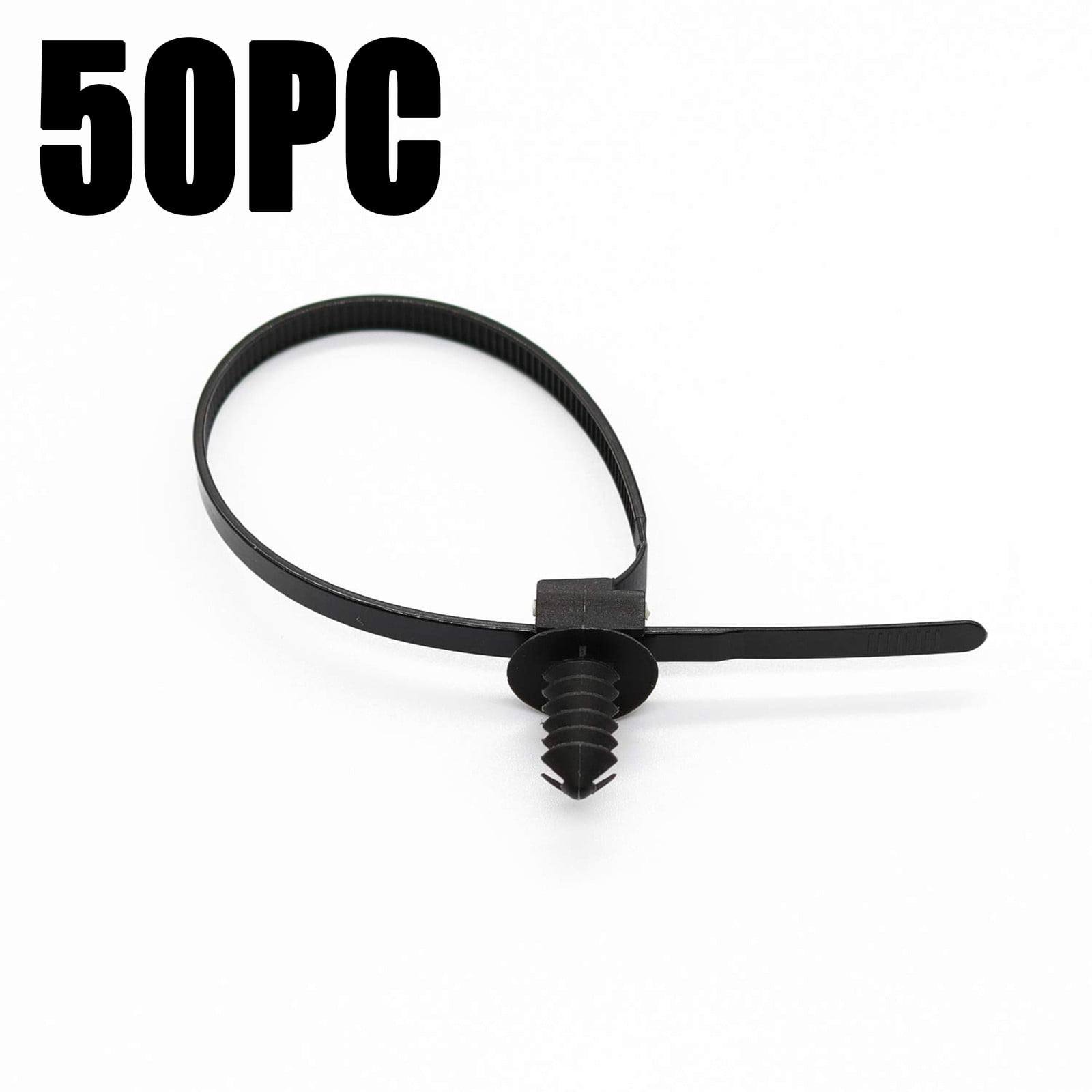 THENEWS 50 Pack Cable Zip Ties 8 Inch Nylon Push Mount Self Fastening ...