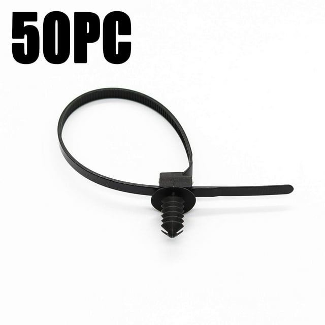 THENEWS 50 Pack Cable Zip Ties 8 Inch Nylon Push Mount Self Fastening ...