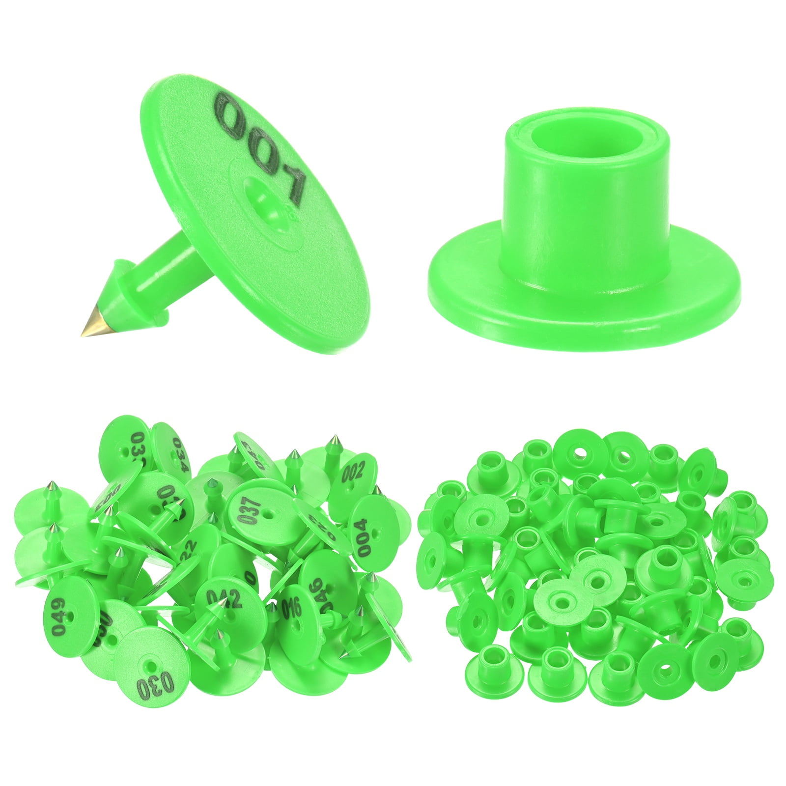 50-Pack Cattle Ear Tags 001-050 Number, Plastic Round Livestock Ear ...