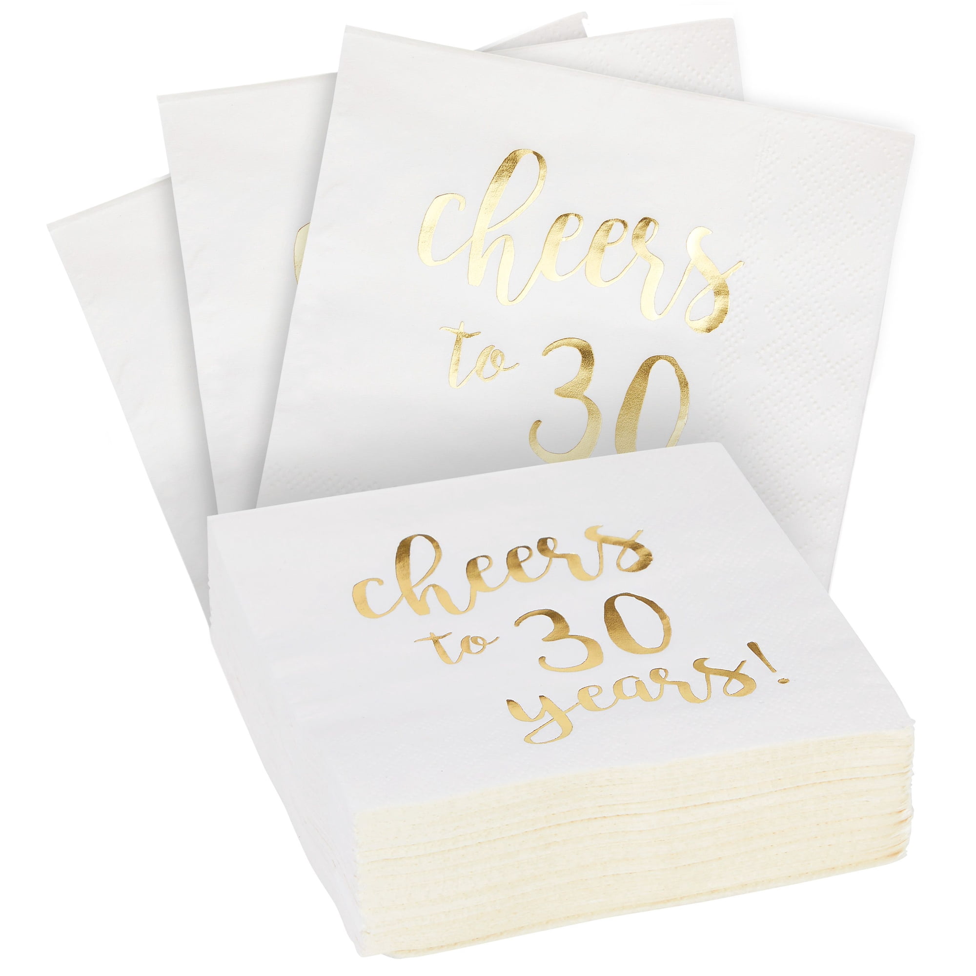 50 Pack Cheers to 30 Years Cocktail Napkins for 30th Birthday ...