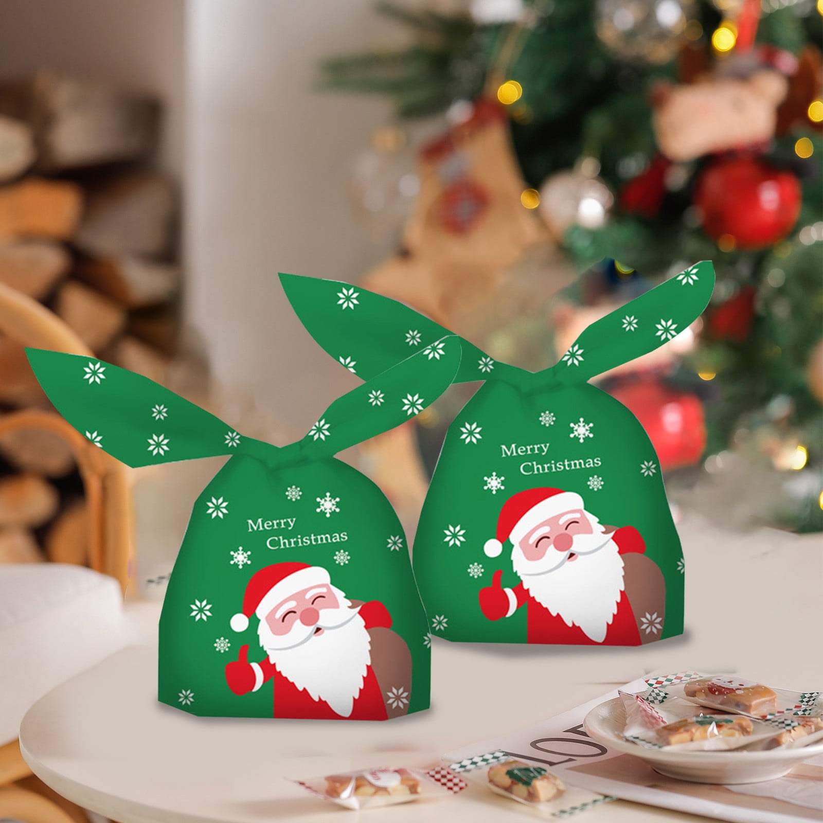 50 Pack Christmas Candy Bags - Cute Holiday Snack Bags for Gift Giving ...