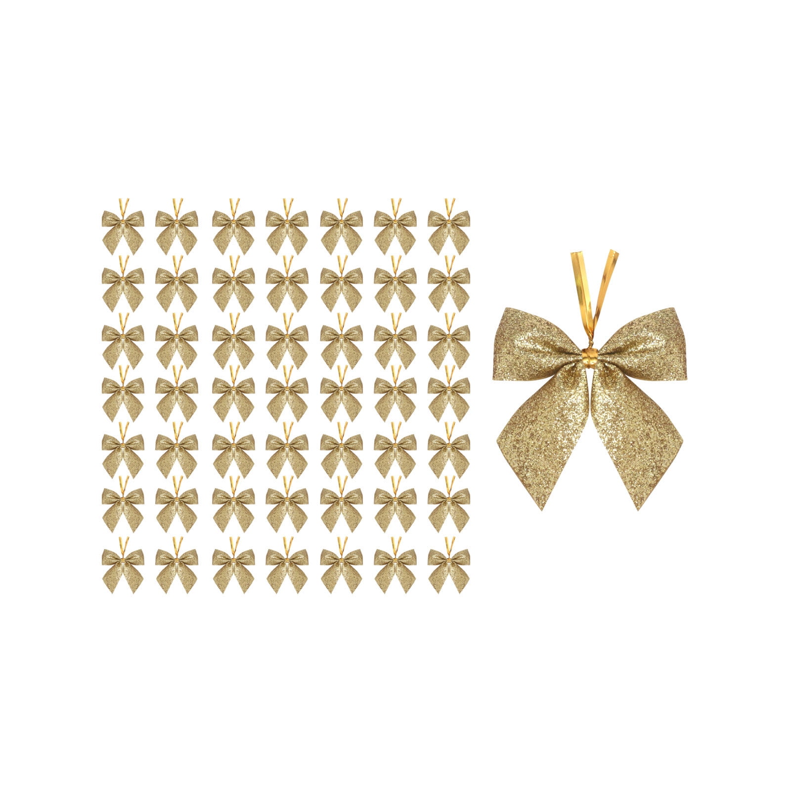 50-Pack Christmas Tree Bows | Festive Holiday Decorations | 5x5cm Gold ...