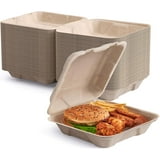 50 Pack Clamshell To Go Containers, 100% Compostable Disposable Take ...