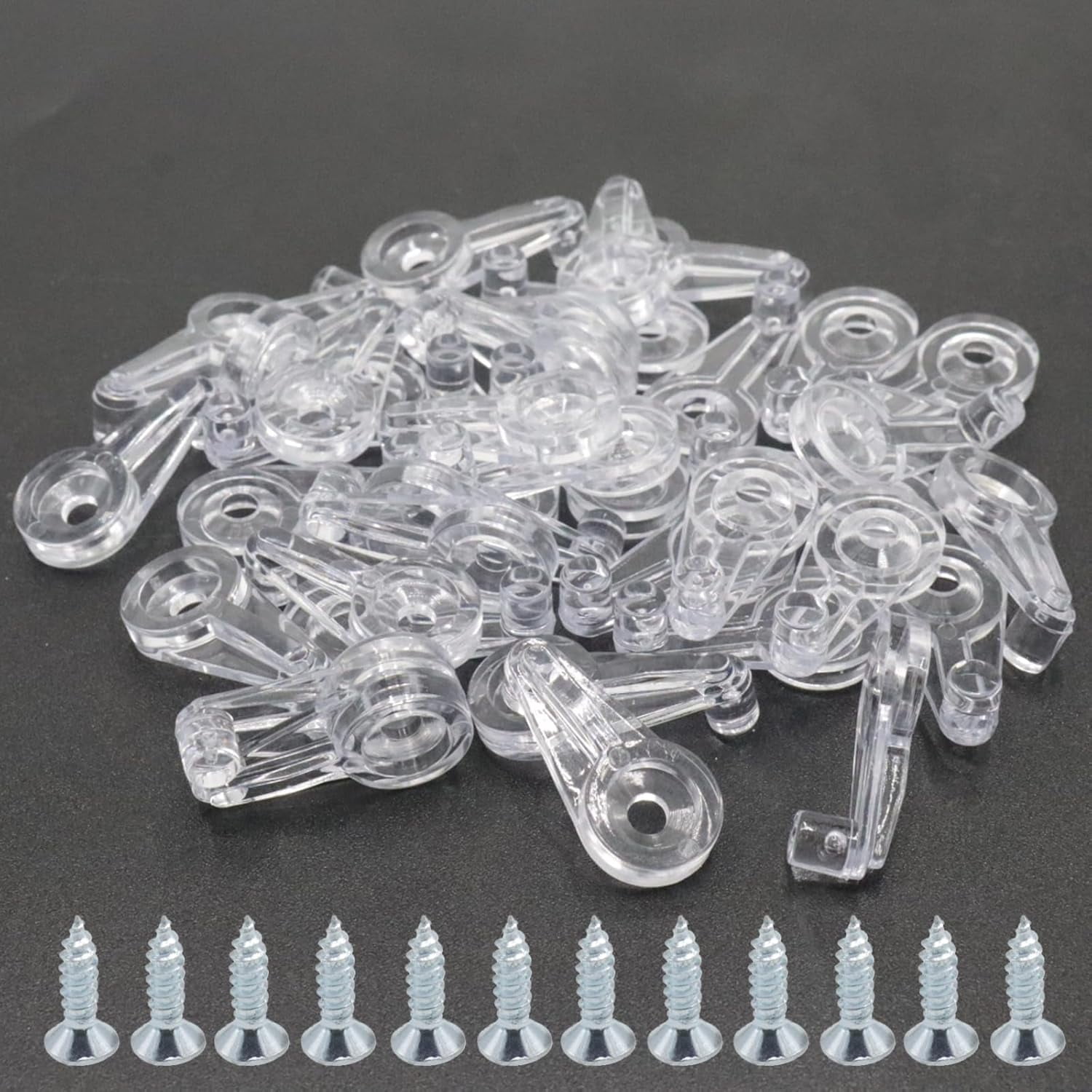 50 Pack Clear Glass Retainer Clips Kit with Screws, Plastic Mirror ...